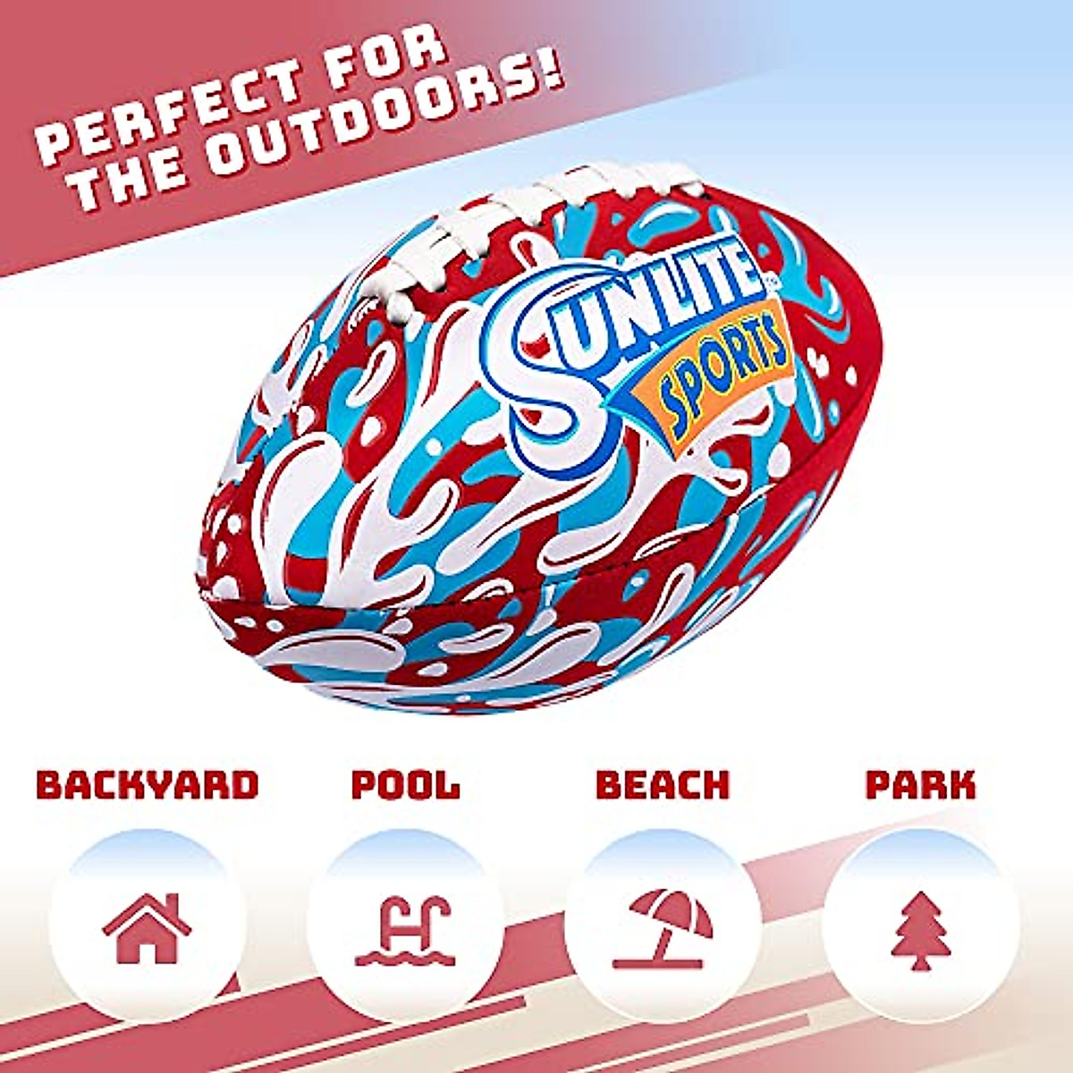 Sunlite Sports Waterproof Football, Outdoor Play, for Pool Beach Lake Park Water Toy, for All Ages, Family Fun
