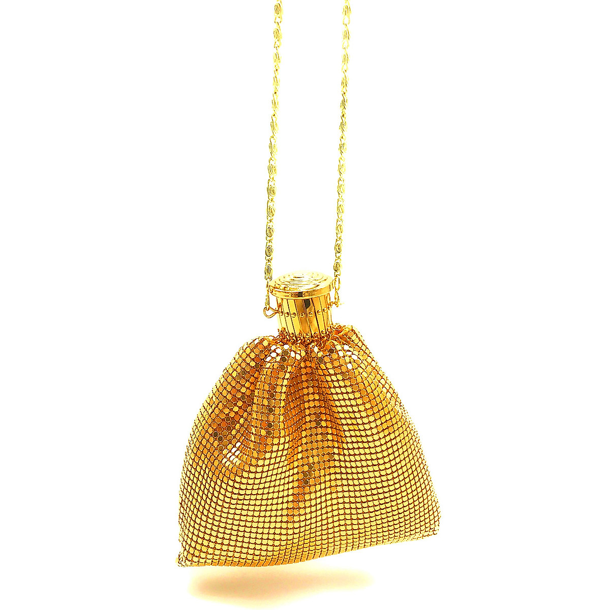 Vintage Evening Clutch Purse Metal Mesh Gatsby Bag for Cocktail Party Prom Wedding Banquet (Gold) XXX-Small