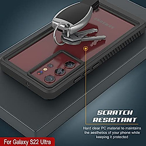 Punkcase Galaxy S22 Ultra Waterproof Case [Extreme Series] [Slim Fit] [IP68 Certified] [Shockproof] [Dirtproof] [Snowproof] Armor Cover for Galaxy S22 Ultra 5G (6.8") (2022) [Black]