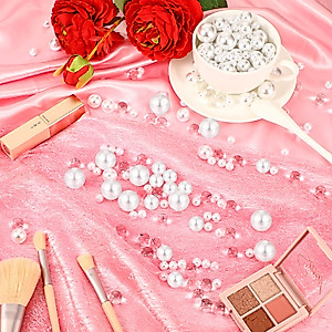 Sureio 6400 Pieces No Hole Pearls for Centerpieces Vase Filler Beads Clear Water Gel Polished Pearls for Home Candle Wedding Birthday Party Table Decor 8/14/20 mm (White)