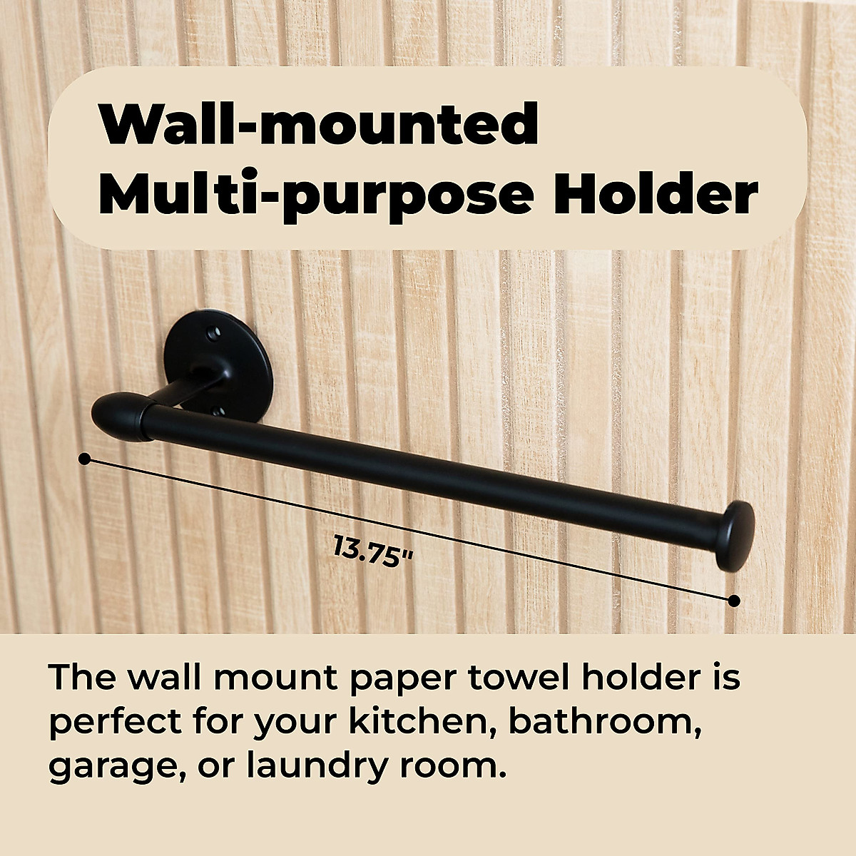 Aviano Hardware | Wall Mounted Metal Paper Towel Holder | Roll Organizer for Kitchen | Hanging Paper Towel Holder | Napkin Holder (Chrome)