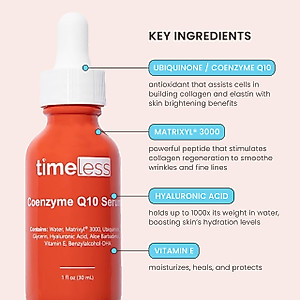 Timeless Skin Care Coenzyme Q10 Serum - Skin Care Serum for Smoothing Skin - Fragrance-Free Coenzyme Q10 Serum with Hyaluronic Acid - Antioxidant Serum for Skin Care - 1 oz (Pack of 2)