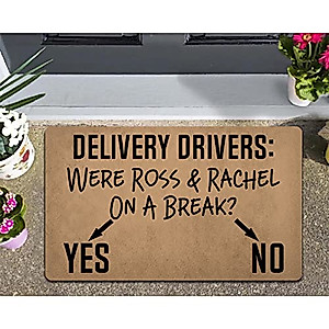 Funny Welcome Doormat Front Porch Rugs With Rubber Back 30"(L) x 18"(W)Were Ross & Rachel On A Break Monogram Doormat for Entrance Way Front Porch Decor Mat No Slip Kitchen Rugs and Mats Novelty Gift