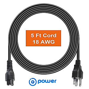 T POWER 5FT Long 3 Prong TV Power Cord for LG LED LCD Smart 1080p HDTV 32LB5600 42LN5400 42LB5600 42LN5700 42LN5300 47LB5800 50LB5900 55LB5900 Heavy Duty AC Wall Plug Cable
