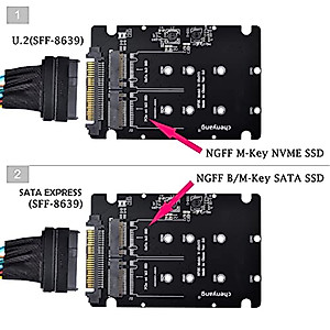ChenYang M.2 NVME SSD to U.2 SFF-8639/NGFF SATA SSD to SATA 2 in 1 Combo Hard Drive Converter Adapter (NVME to SATA not Working)