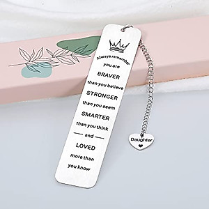 Inspirational Bookmark Gifts for Daughter from Mom Dad, Graduation Gifts for Her, Valentines Day Gifts for Teen Girls, Birthday Gifts for Daughter in Law Adult, Christmas Stocking Stuffer for Daughter