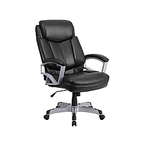 Flash Furniture HERCULES Series Big & Tall 500 lb. Rated Black LeatherSoft Executive Swivel Ergonomic Office Chair with Arms