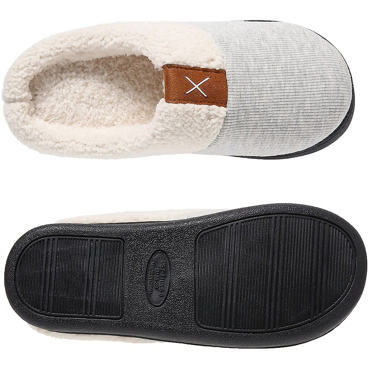 PLMOKN Slippers for Women Indoor Outdoor Like Wool Shoes With Memory Foam Ladies Fuzzy House Bedroom Pantuflas Para Mujer,44/45, Xt-beige, 13-14 Women/11-12 Men