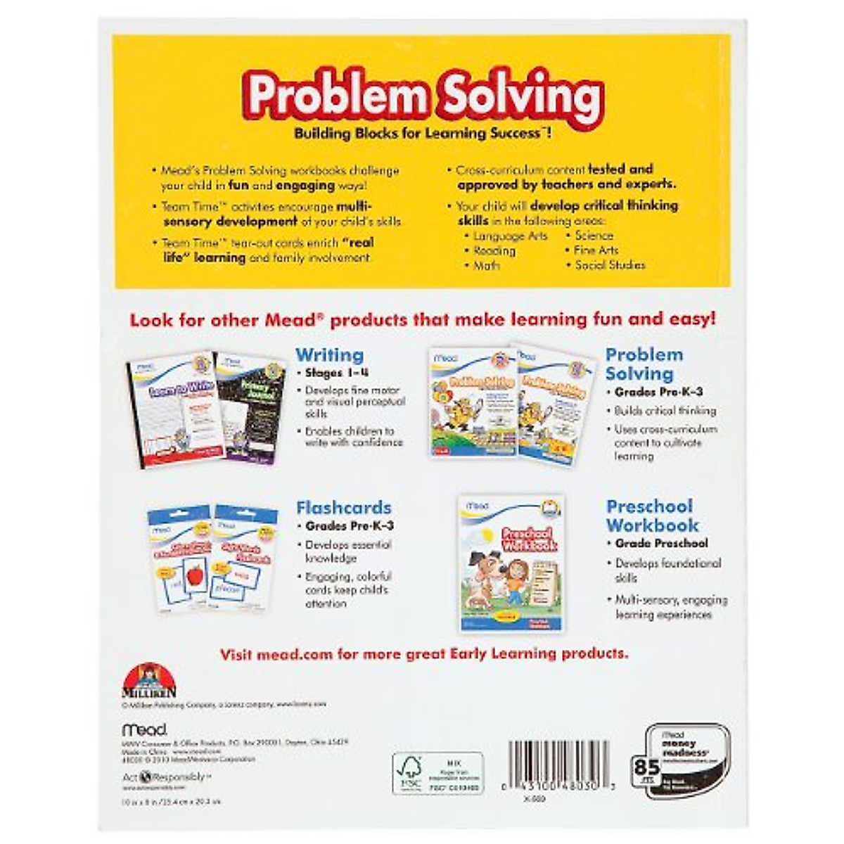 Mead 2nd Grade Problem Solving Workbook, 10 x 8-Inches, 96 Pages (48030)