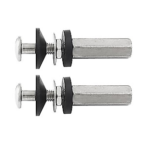 Rierdge 2 Pcs Toilet Tank to Bowl Bolts Kit, Universal Heavy Duty Stainless Steal Toilet Tank to Bowl Bolts with Rubber Washers and Extra Long Nuts