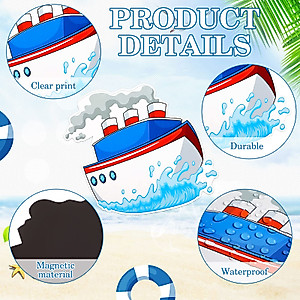 3 Pcs Cruise Door Magnets Summer Car Magnets Decorative Ship Cruise Decorations Magnetic Stickers for Carnival Fridge Refrigerator, 8 x 6.8 Inches