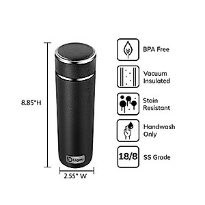 Insulation Stainless Steel Mug, business, travel, sport's choose (Black) 16 oz