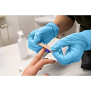 Care Plus Nitrile Examination Medical Gloves, Blue, Medium 100 Count