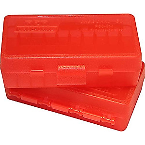 MTM 50 Round Flip-Top Ammo Box 380/9MM Cal (Clear Red)