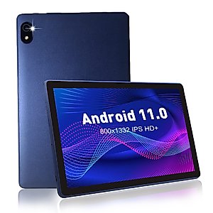 Android 11 Tablet 10 Inch, AX WiFi 6 Tablet+2.4&5GWifi,3GB RAM 32GB ROM Storage,IPS HD 1332x800 Screen,Quad Core Processor, 5MP+8MP Camera,Bluetooth 5.0,6000 mAh Battery,Leather Fine Grain(Blue)