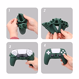 PS5 Accessories, PS5 Controller Skin, PS5 Silicone Controller Cover Green
