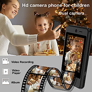 PTHTECHUS® Kids Phone Toy for Boys Girls, 3.8 "Touch Screen Toddler Smartphone with Fun Cameras 16 Games MP3 Music Player Audio Recorder Pedometer Torch Alarm Clock Children Phone for Ages 4-14