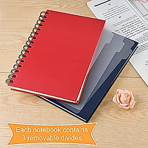 Zealor 4 Pack Hardcover Spiral Notebook College Ruled Notebooks Subject Notebook A5 Size 5.5"x 8.3" for Office and School Supplies (Red, Kraft, Green, Blue)