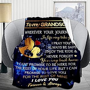 Grandson Gifts from Grandma, to My Grandson Blanket 50"x40", Birthday Christmas Graduation Gift Idea for Grandson from Grandmother, Soft Lightweight Throw Blankets for Couch Bed