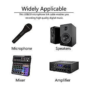 YACSEJAO USB Microphone Cable,3M/9.8FT USB to XLR Female 3 Pin Cable,USB Male to XLR Female Microphone Link Converter Cable for Microphones,Guitar,or Recording Karaoke Sing