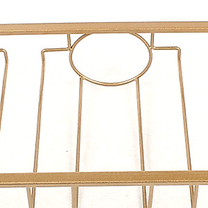 Under Cabinet Wine Rack, Wine Bottle Holder Under Shelf and Hanging Wine Glass Holder Set, Under Cabinet Stemware Holder for Kitchen Cabinet, Wine Cabinet, Bar Cart(Gold)