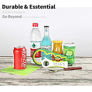 Otstar Jar Opener and Bottle Opener with Silicone Jar Gripper to Remove Stubborn Lids, Pull Tabs and Bottles-Designed for Weak Hands,Seniors, Arthritis - Ideal for Elderly and Children (Green)