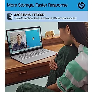 HP 2023 Newest 17.3" HD Touchscreen Laptop, AMD Ryzen 5 7530U (Beats i7-1165G7), 64GB RAM, 4TB SSD, AMD Radeon Graphics, Wi-Fi 6, Bluetooth, Webcam, Windows 11 Home, Bundle with JAWFOAL