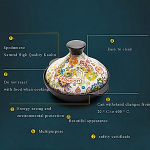 Picnic Bag Ceramic tagine, Multifunction Casserole, Hand Painted Clay Cooker, 2L 2020