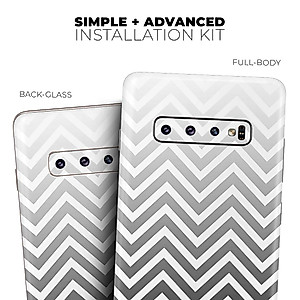 DesignSkinz White & Gradient Sharp Chevron Protective Vinyl Decal Wrap Skin Cover Compatible with The Samsung Galaxy S20 (Screen Trim & Back Glass Skin)