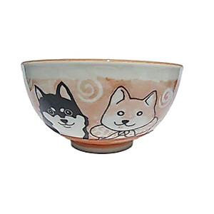 Japanese Shiba Dog Red 6.3 Inches Diameter Large Rice Bowl Donburi Soup Noodle or Serving Bowl Multipurpose Bowl Chawan from Japan