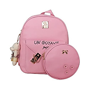 Nvnbm Women backpack purse women mini backpack 3 piece set cute small backpack girl school bag (pink) Small Size