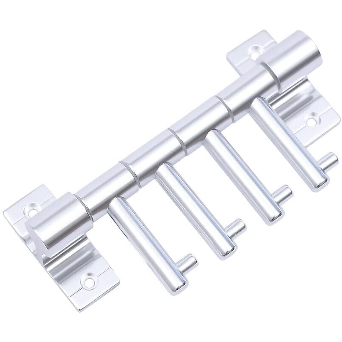 KWQKEM Swivel Coat Rack with 4 Hooks Wall Mount Wall Vertical Hooks Towel Racks for Bathroom Metal Robe Hook Key Holder Heavy Duty Towel Holder Hanger for Door Entryway Office (Silver, 4 Arms)