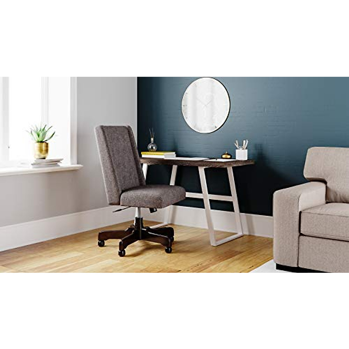 Signature Design by Ashley Dorrinson Modern Farmhouse 47" Home Office Writing Desk, Gray & White