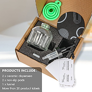 ADTC Coffee syrup dispenser,Syrup dispenser,Glass syrup bottle with pump,Concentrated juice glass bottle,Olive oil bottle,coffee bar,home bar,6.7 oz,Black