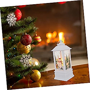 Amosfun 1PC Music Decor LED Lanterns Portable Lantern Christmas Decor Christmas Lantern Nativity Snowglobe Christmas Lamp Glitter Lanterns Musical Snow Globe Large Bedside lamp