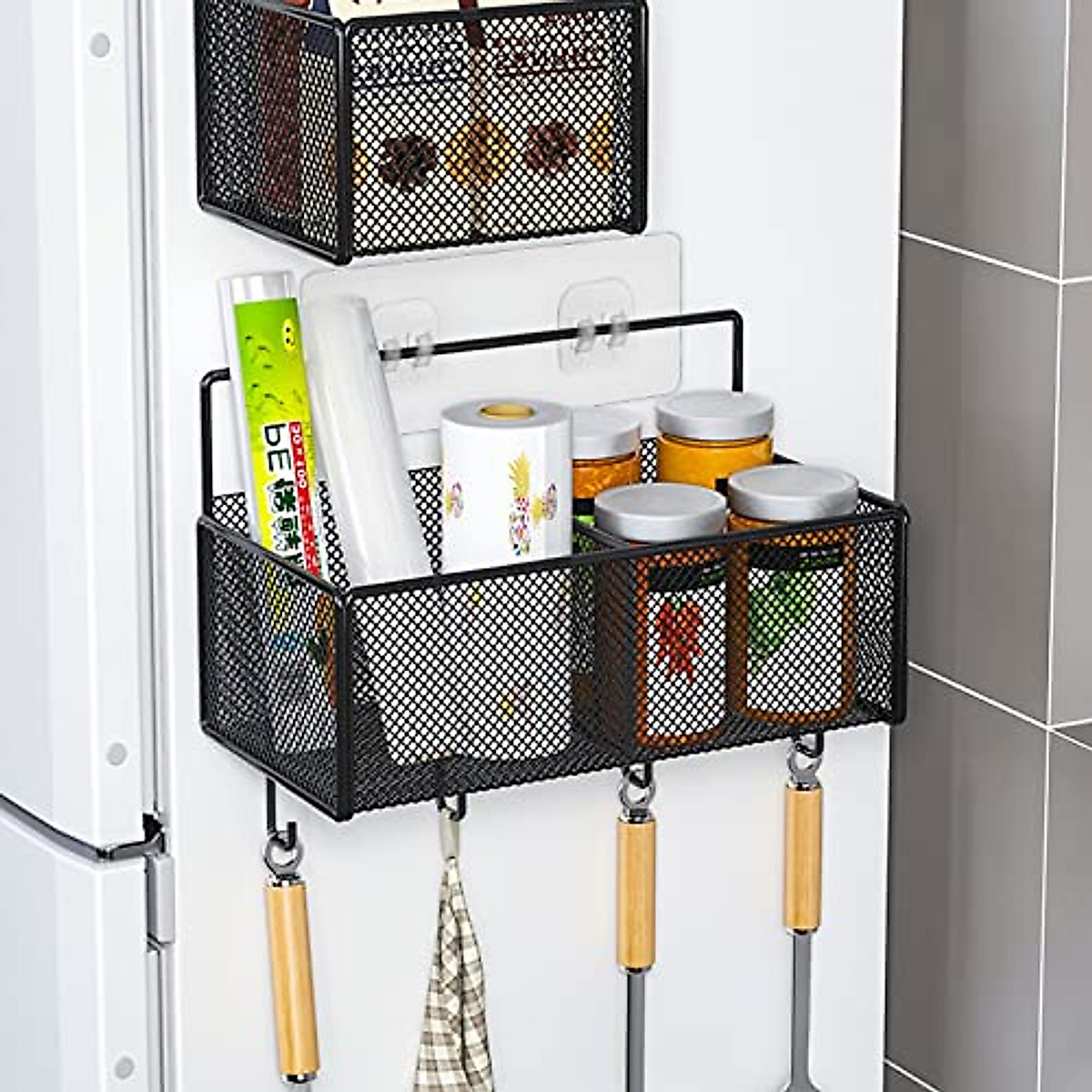 Prasacco 8 Pcs Shower Shelf Adhesive Hooks, Shower Caddy Adhesive Replacement, Strong Adhesive Hooks for Shower Corner Shelf Basket