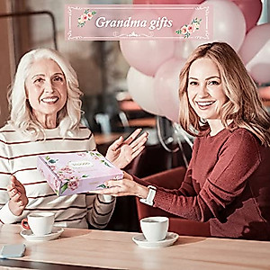 Gifts for Grandma, Grandma Gifts, Monogram Tote Bag for Women, Grandma Birthday Gifts, 60th Birthday Gifts for Women, Personalized Gifts Grandma Bag with Makeup Bag & Inner Pocket, Gift Box and Card