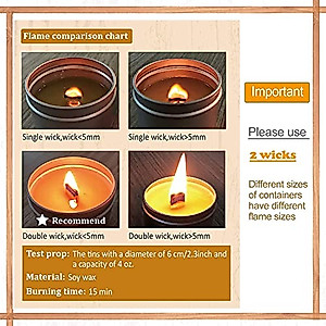 PXBBZDQ Wood Candle Wicks,0.5 X5.9 Inch Wooden Candle Wick,100 pcs Crackling Wood Wicks for Candles,Wood Wicks for Candles Making, （DIM.-.030-.500-6）-（50 Sets）