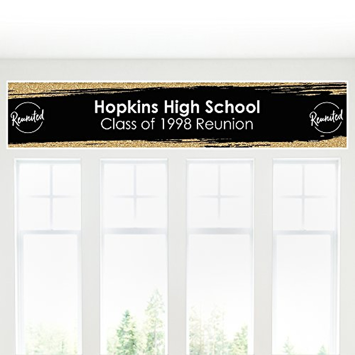 Personalized Reunited - Custom School Class Reunion Party Decorations Banner - Custom Class Of Text