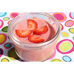 Wean Green Round Wean Bowls 6oz/165ml Baby Food Glass Containers - Pea (Set of 4)