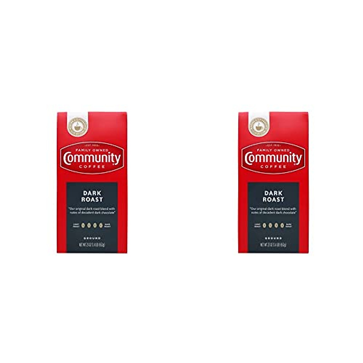 Community Coffee Dark Roast Ground Coffee, 23 Ounce Bag (Pack of 2)