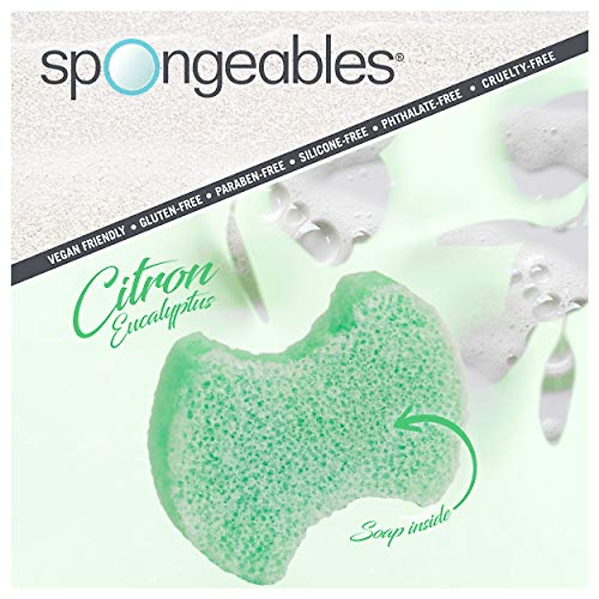 Spongables Pedi Scrub Foot Exfoliating 20+ Wash Sponge, Citron Eucalyptus, 1 Count
