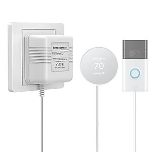 C Wire Adapter Smart Thermostat, 24V Power Supply for Ring Doorbell, Nest, Ecobee, Sensi and Honeywell 26FT Cable