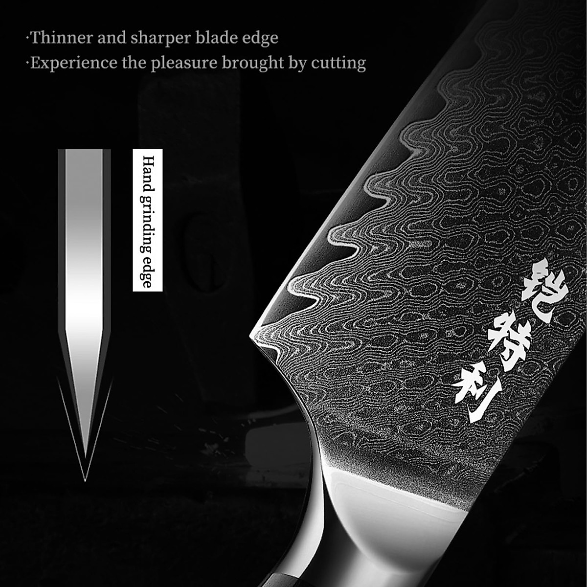 Japan Knife, Japanese Damascus Usuba & Nakiri Knives 7 Inch VG10 67-Layers Super Steel Sharp Knife, Non-Slip Ergonomic Pakkawood Handle with Gift Box