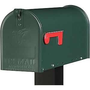 E1100GAM Elite Post-Mount Mailbox, Medium, Green Steel - Quantity 1