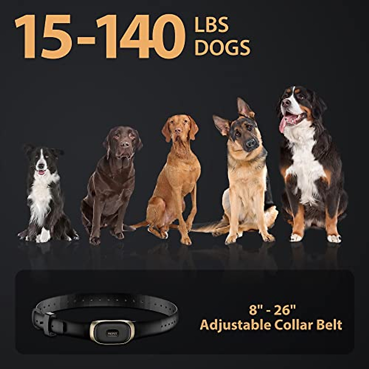 PATPET Dog Training Collar with Remote(2 Packs) - 2000FT Dog Shock Collar Include Rechargeable & IP67 Waterproof E Collar, Beep Vibration Shock Collar for Large Medium Dogs(15-140 lbs)