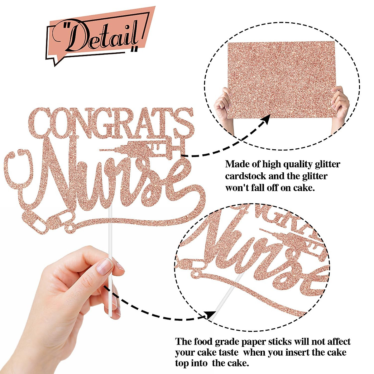 Congrats Nurse Cake Topper, Future Nurse/Congrats RN BSN FNP LPN Cake Decor, Class of 2025 Nursing School Survivor Graduation Party Decorations