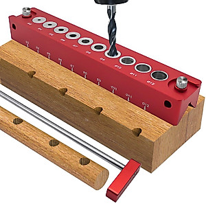 3-12mm Self Centering Dowelling Jig Kit Drill Jig for Straight Holes Joiner with 10 Holes Drill Guide Bushings