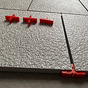 Outdoor Brick leveling Spacers DIY 5/8-Inch Tile Spacers for Slab Spacers 50 pieces/package Red Brick install Leveling Tool Joint Crosses Building Products Material 15mm x 6mm