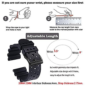 Carty Silicone Watch Band 20mm Premium Quality Waterproof Rubber Quick Release Watch Straps for Men Black Black Buckle